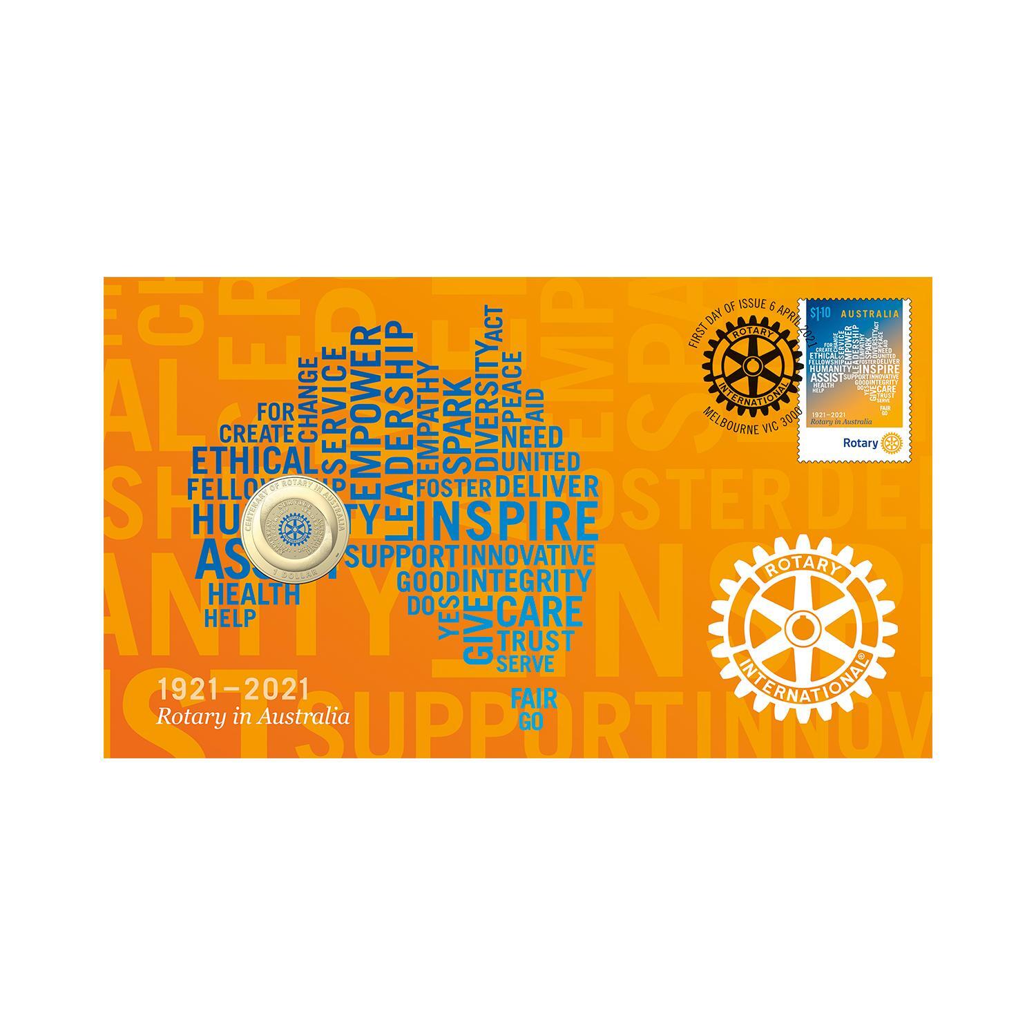 2021 $1 Centenary Of Rotary Australia PNC - Aussie Coins and Notes