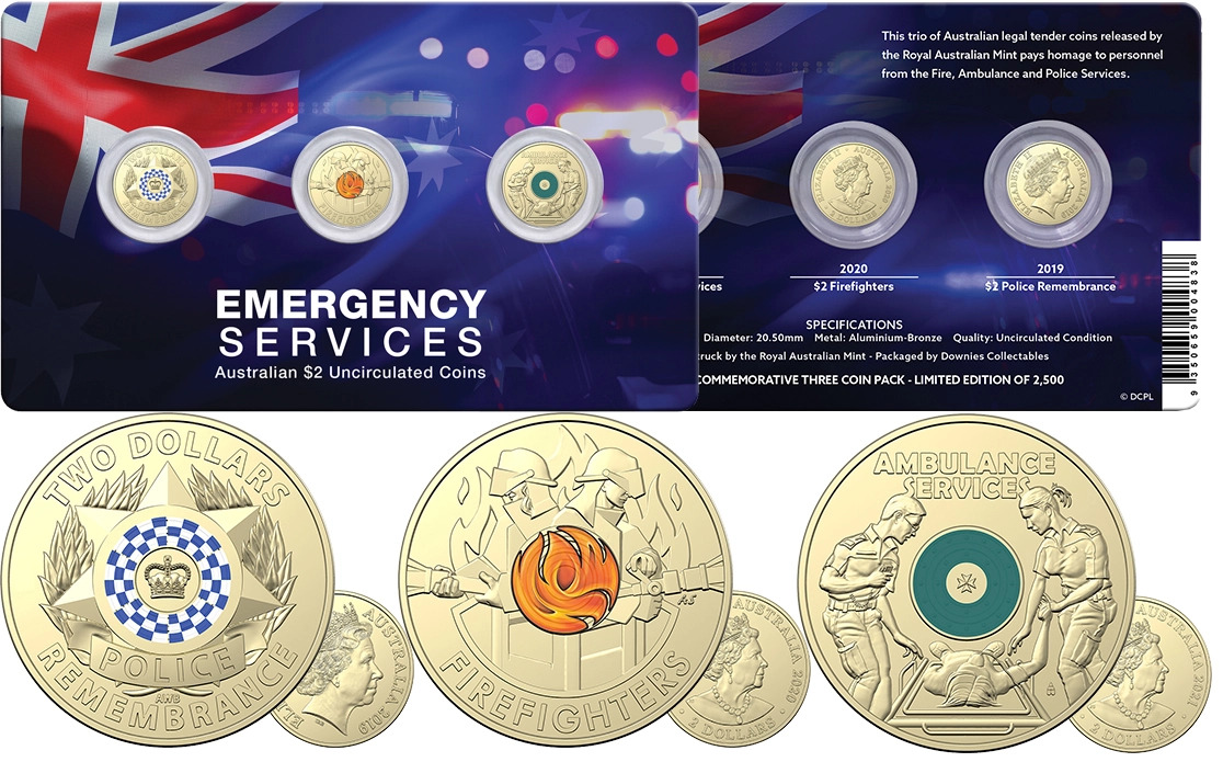 Emergency Services $2 Coin Card New Release