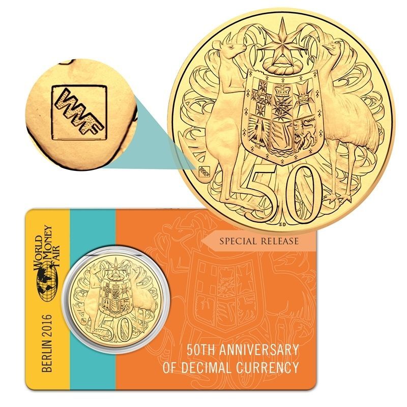 Gold Round 50th Anniversary Of Decimal Currency 50c